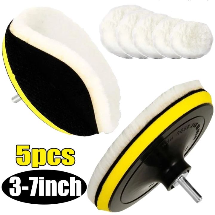 5PCS Polisher Buffer Wool Buffing Clean Pad 3/4/5/6/7 Inch Magic Patch ...