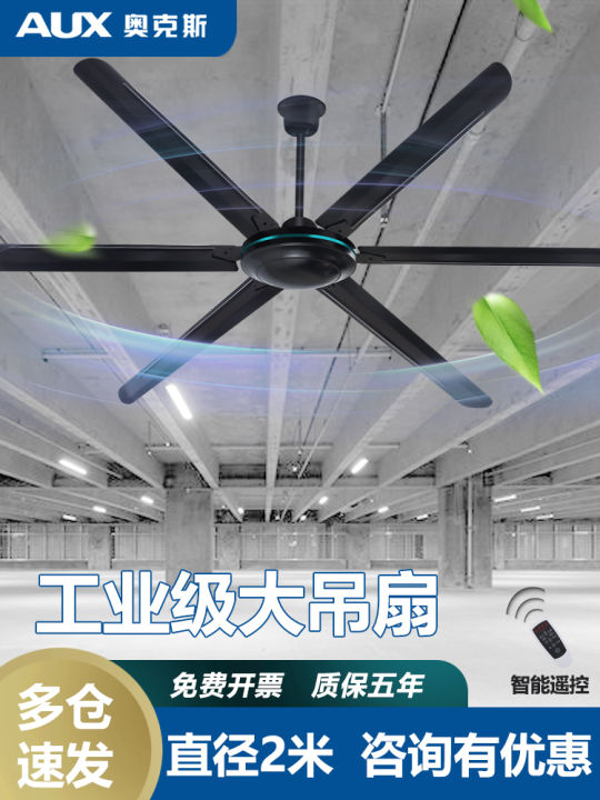 Industrial Ceiling Fan AUX/Ox FD-80A 2m Black 6-Blade Wall Switch ...
