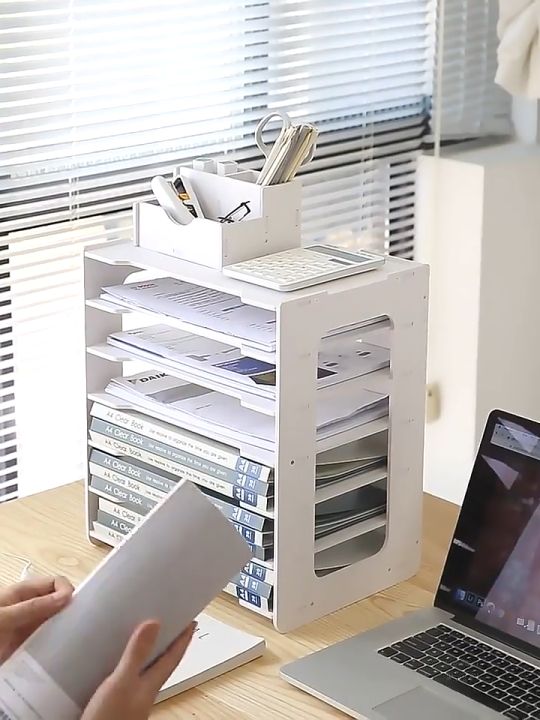 File Organizer Rack Shelf Desk Storage Rack 5 layers for Long bond ...