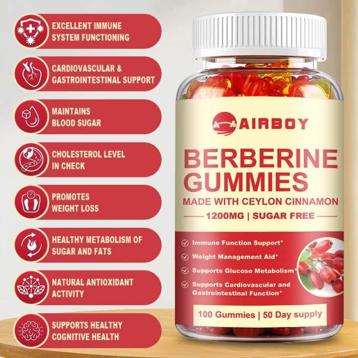 Berberine Gummies 1200Mg(60กัมมี่)-ช่วยการเผาผลาญน้ำตาลกลูโคส ลดระดับ ...