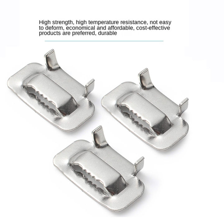 100pcs 1/2inch Stainless Steel Tie Straps Buckle Metal Banding Lock ...
