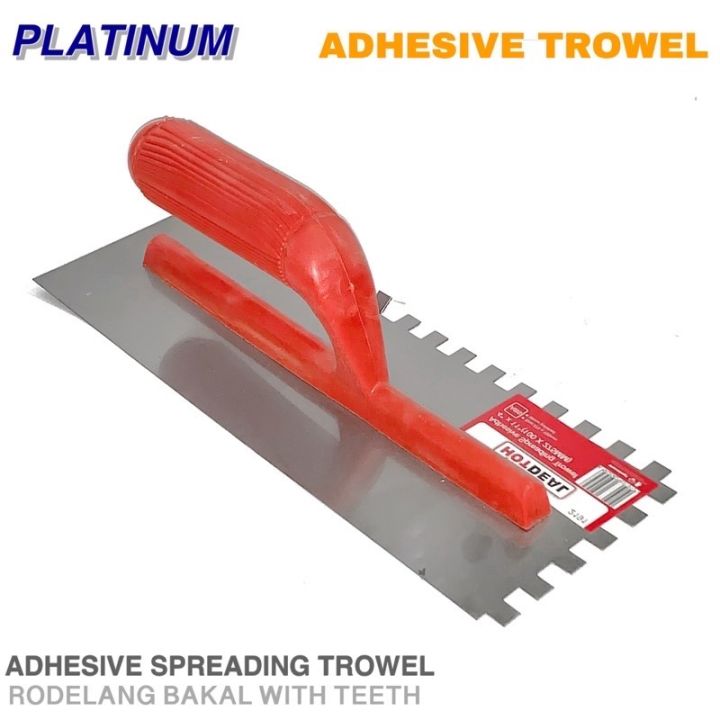Adhesive Spreading Trowel | Rodelang Bakal Tile Square Tooth Plastering ...