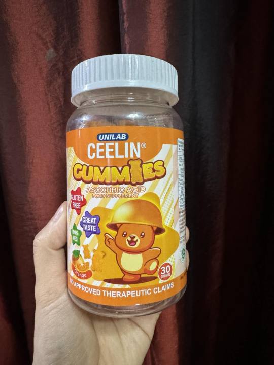 Unilab Ceelin Gummies Ascorbic Acid Gluten Free 100% Vegan Halal Orange ...