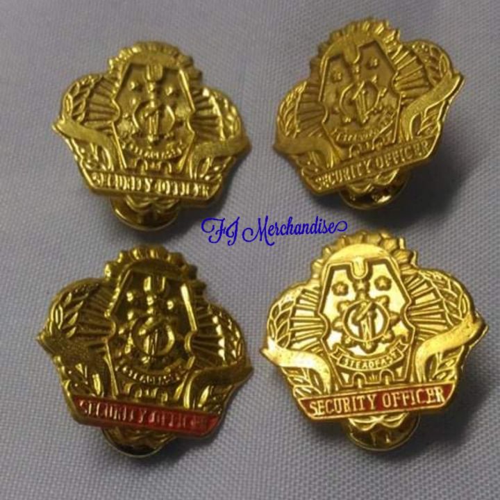 Security Officer Collar Pin Clutch or Perdible Type / Pair / Makapal ...