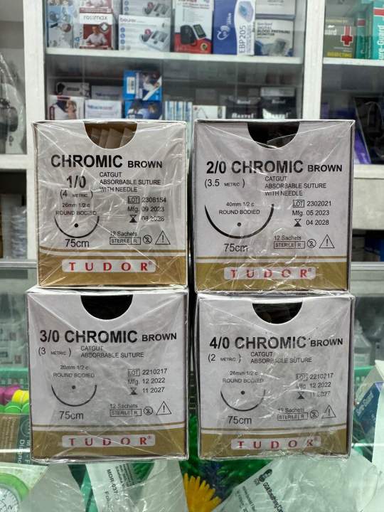 Medical Chromic Suture 1/0, 2/0, 3/0, 4/0 Round & Cutting, Absorbable ...