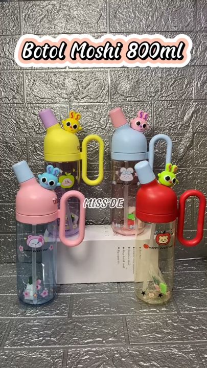 Botol Air Minum Bening Karakter Lucu 800ml / Botol Plastik Aesthetic ...