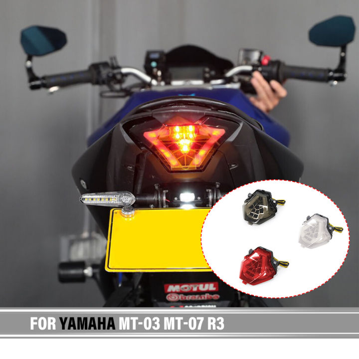 Motorcycle with built-in LED rear turn signal, driving brake taillights ...