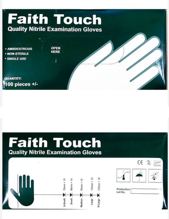 Nitrile Glove -Faith Touch （100pcs/Box) - Ready Stock | Lazada