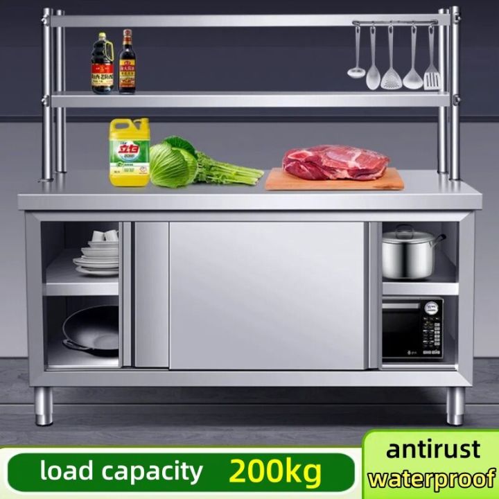 Kitchen Island Counter Table Sideboard/Pantry Cabinet Stainless Prep ...