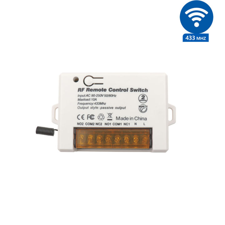 WenQia 433MHz Wireless Remote Control Switch AC 110V 220V 240V 2CH ...