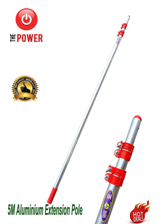 5M Aluminium Extension Pole Ajustable Retractable Extension Pole Stick ...