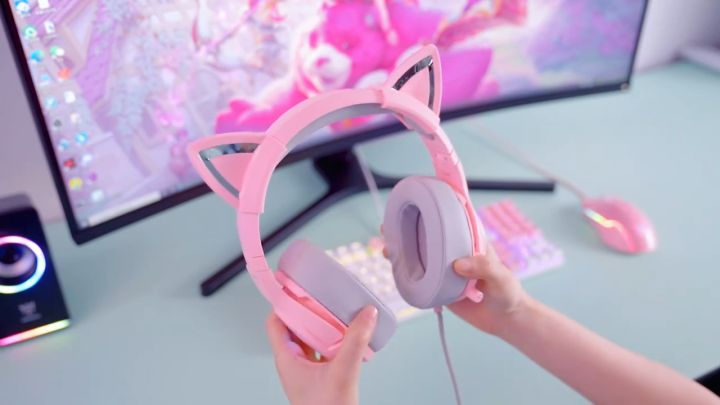 Onikuma K9 7.1 Surround Gaming Headset with Removable Cat Ears Noise ...