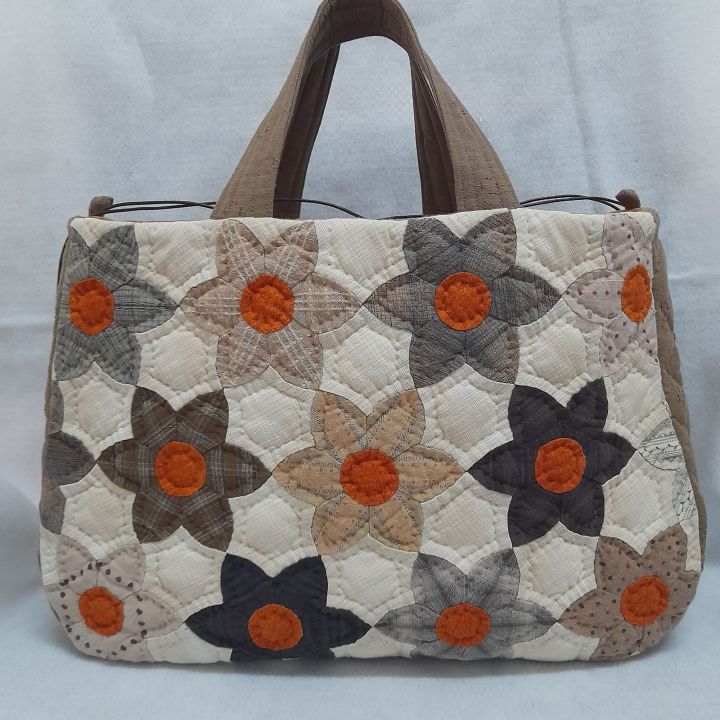 กระเป๋าคล้องแขนผ้าทอและคอตต้อนjapan Quilt bag Handmade Patchwork | Lazada.co.th