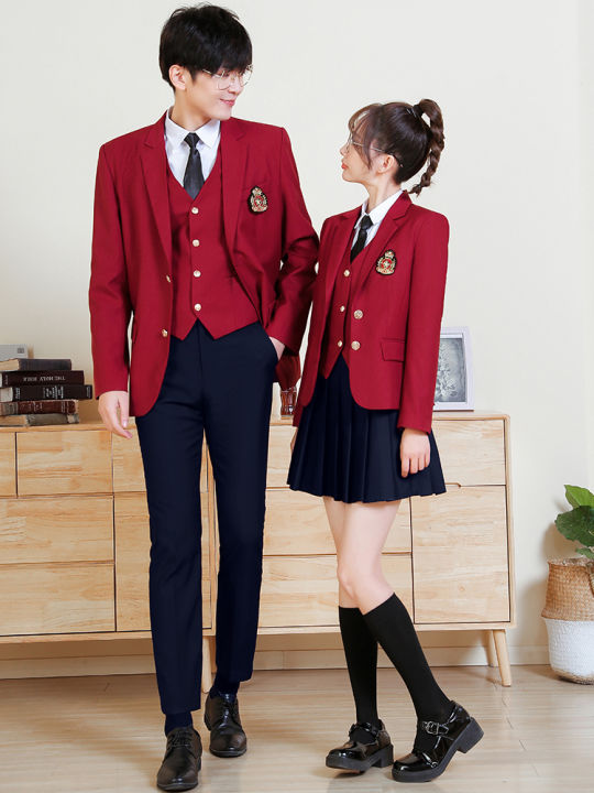 High School Uniform Set JK School Uniform Vest for Men And Women Spring ...