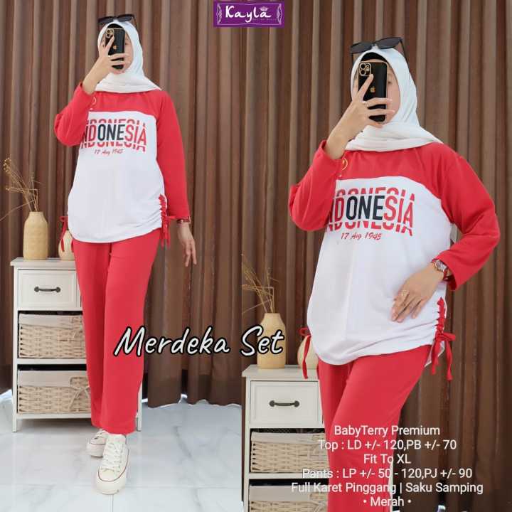 setelan merah putih agustusan | Lazada Indonesia