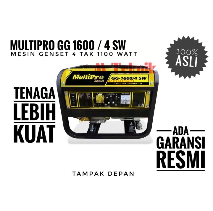 Genset bensin Multipro GG 1600 / 4 SW generator gasoline listrik 4 tak | Lazada Indonesia