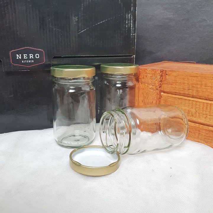 Jar Kaca Bulat 120ml / Jar selai / toples kaca / wadah bumbu / kemasan ...