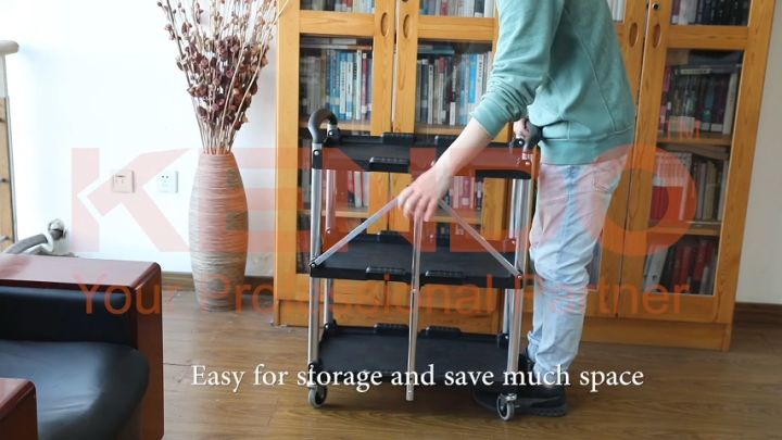 KENDO Multi-Purpose Foldable Trolley Cart, Utility Storage Cart With ...