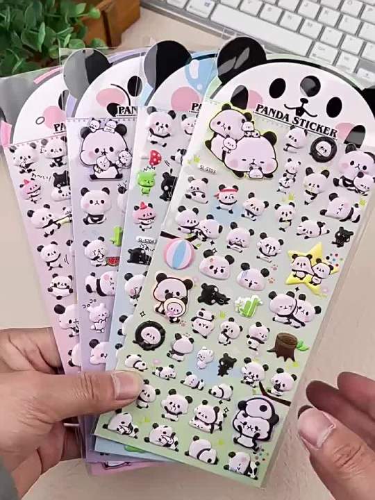 Shanle SL-ST Cute Panda Stereo PVC Bubble sticker Children's stickers ...
