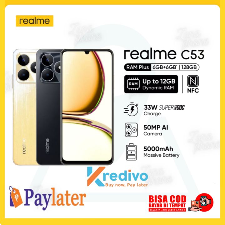 realme C53 NFC 8/256 6/128gb camera 50MP Charge 33W SUPERVOOC garansi ...
