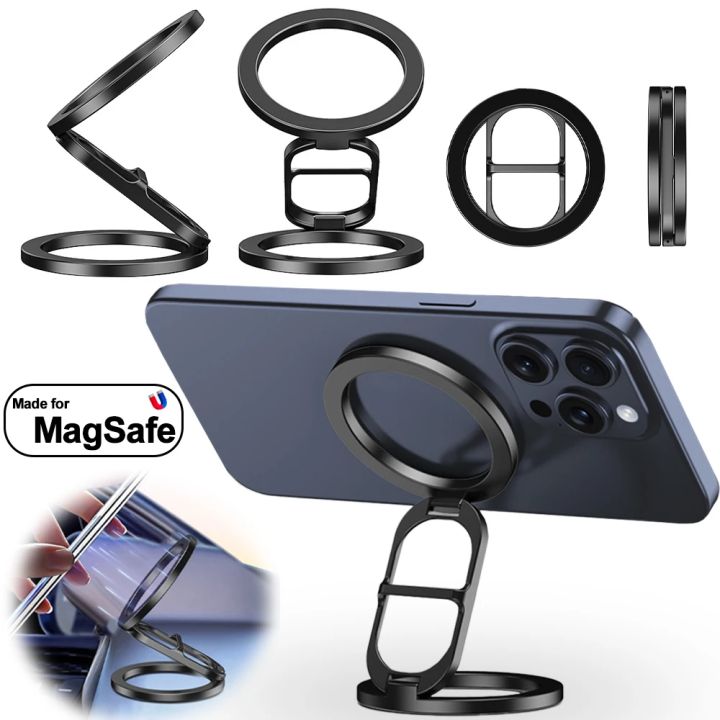 Magnetic Car Phone Holder Foldable Phone Ring Holder Kickstand for ...