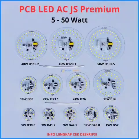 Mesin Lampu LED 12 Watt PCB Led AC JS Premium 12watt Modul Driver Mata ...
