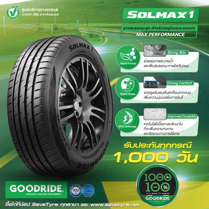 Goodride รุ่น Solmax1 (ขอบ 17-18) ยางสมรรถนะสูงสำหรับรถยุโรปและรถแต่ง ...