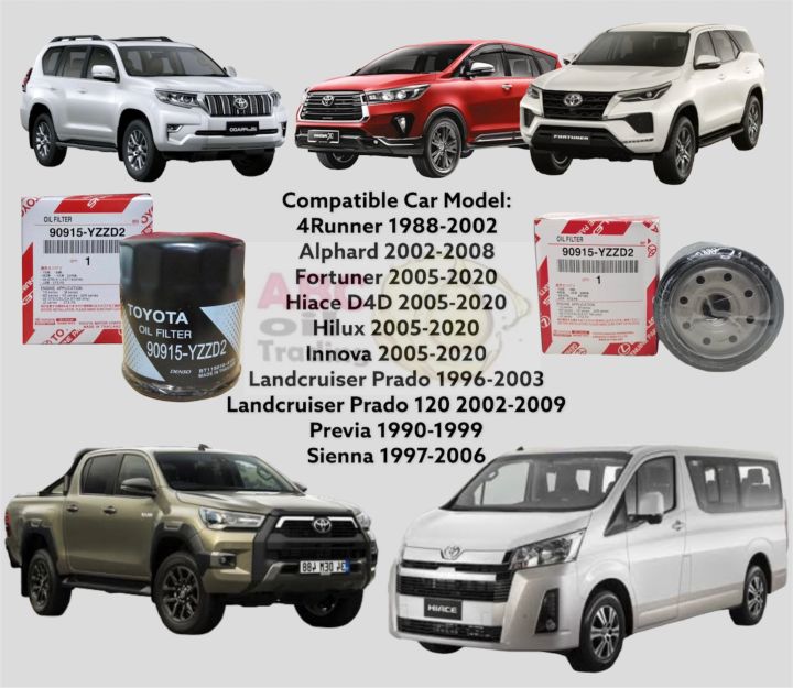 TOYOTA Oil Filter Fortuner Hiace Hilux Innova Landcruiser 4Runner ...
