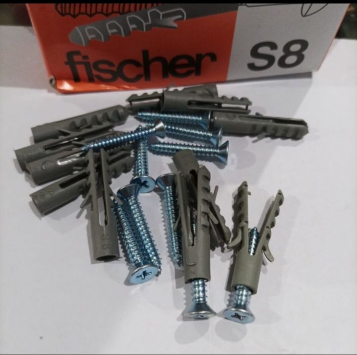 Skrup fisher fiser S8 8mm skrup Fab 10 x 11/4(3cm) Isi 10 pasang | Lazada Indonesia