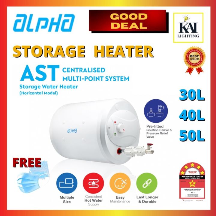 [Free Shipping] Alpha Storage Water Heater | AST-30-H AST-40-H AST-50-H (Home Shower Storage ...