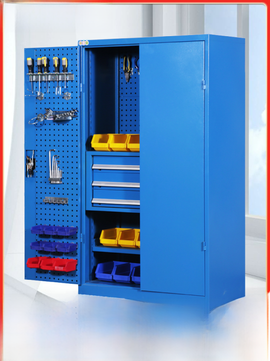 Heavy Thickening Tool Cabinet Iron Locker Workshop Toolbox Double Door ...