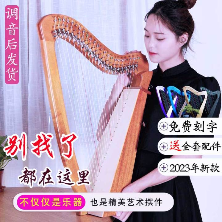 New Style Harp Veneer Classical Lira Lyre Small Portable 24-String ...