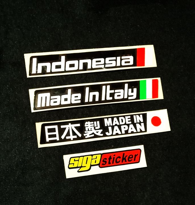 Stiker Sticker MADE IN JAPAN MADE IN ITALY INDONESIA CUTTING STICKER ...