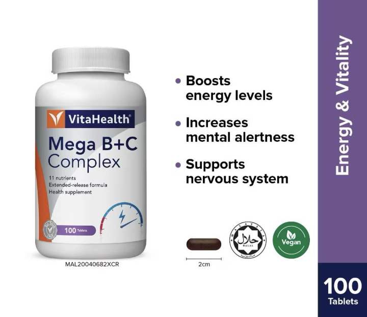 VitaHealth MEGA B+C Complex 100's (Exp:1/2026) | Lazada