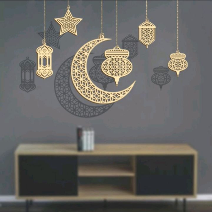 Hari Raya Eid Mubarak Wooden Wall Decoration Islamic Hiasan Dinding ...
