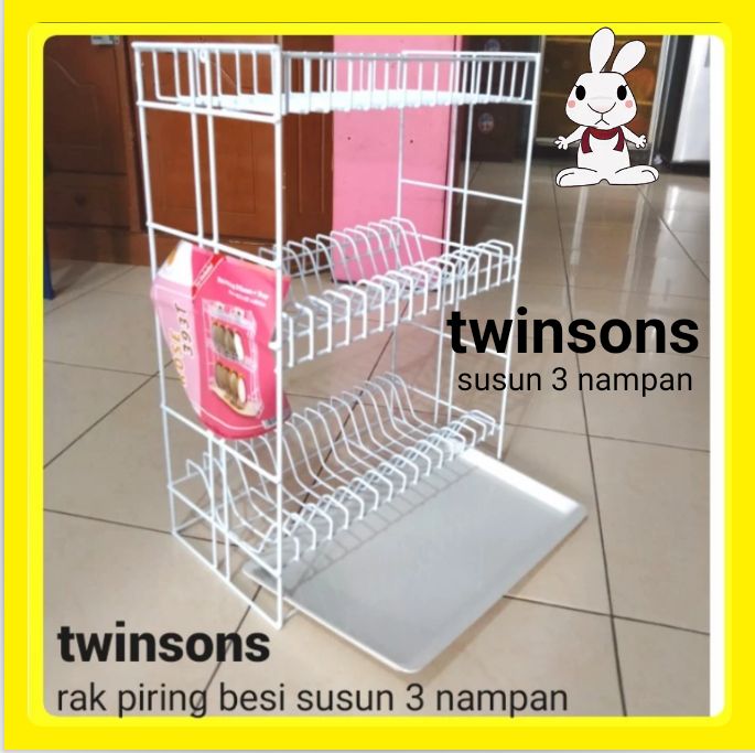 rak piring besi susun 3 nampan | Lazada Indonesia
