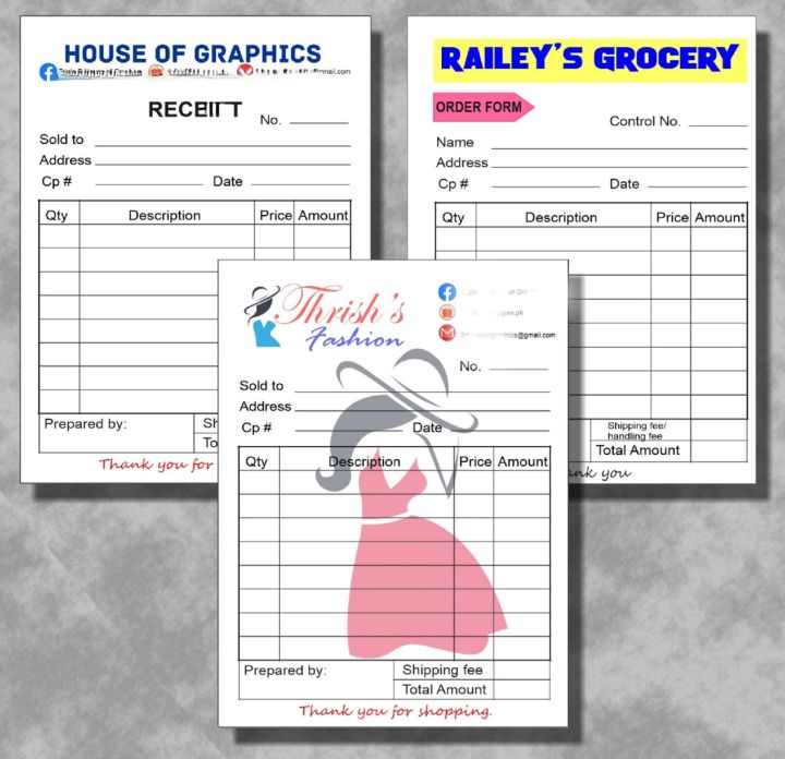 Personalized Receipt / Not Carbonized / Customized all types | Lazada PH