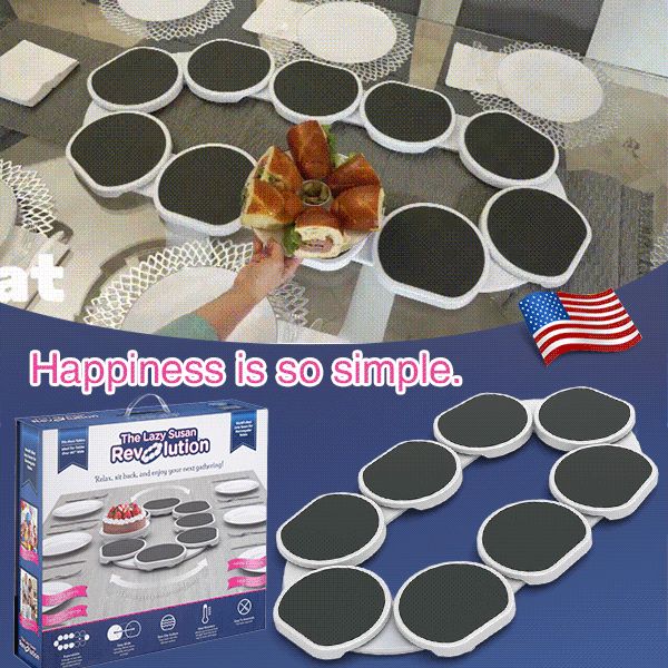 Dining Table Swivel Tray Portable Expandable Rotating Household Anti ...