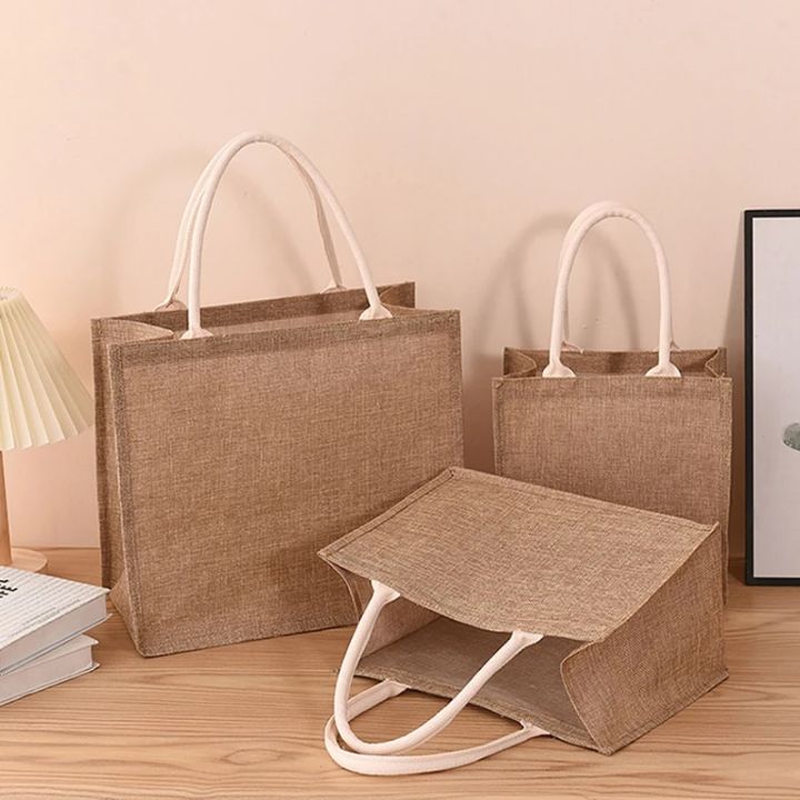 Linen Bag Hand-painted Cotton Sacks Jute Portable Imitation Sacks Linen ...