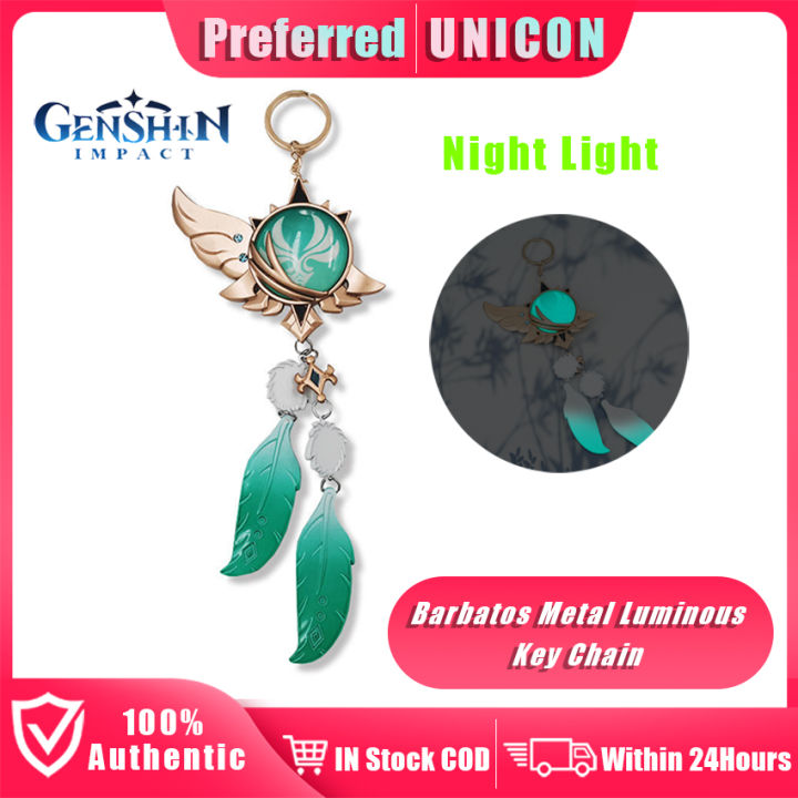 L Size Anime Genshin Venti Metal Luminous Keychains Eye Of Original God ...