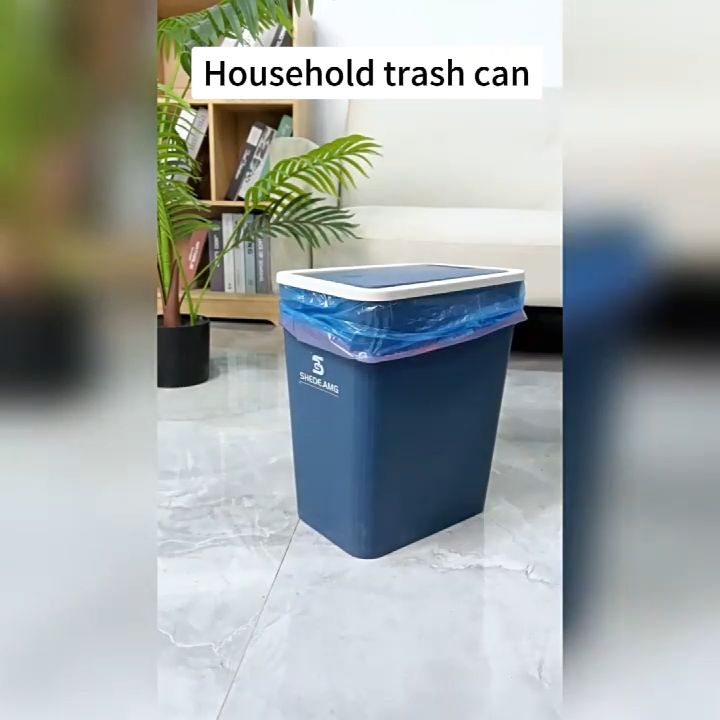 JMStyle 13L Press Type Trash Can Upgraded Nordic Rectangular Garbage ...