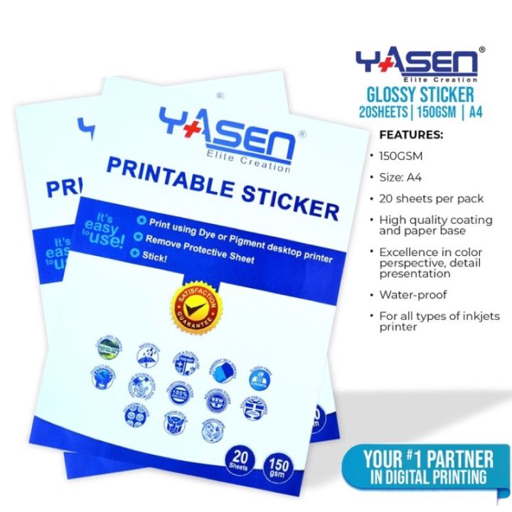 Printable Vinyl Sticker waterproof A4 size (20 sheets per pack) | Lazada PH