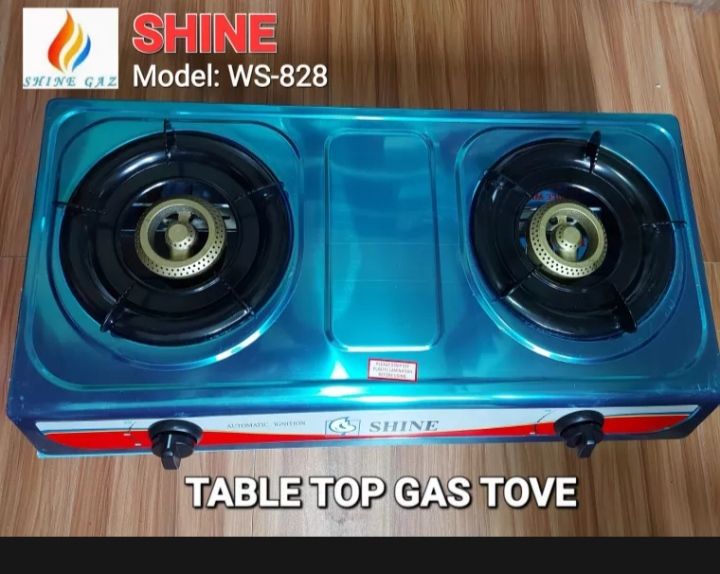 shine ws-828 TABLE TOP DOUBLE BURNER GAS STOVE | Lazada PH