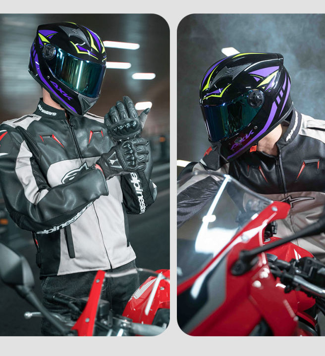 Motorcycle Helmet Full Face Dual Visor Anti-scratch and wind-proof full ...