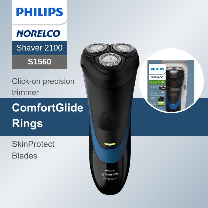 Philips Norelco Shaver 2100 S1560, Wet/Dry, CloseCut Blade System，4 ...