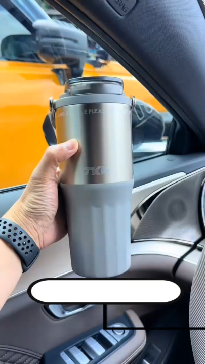 TKK แก้วน้ำเก็บความเย็น 700ml สำหรับใส่กาแฟ สแตนเลส 316 เคลือบเซรามิค พร้อมหลอดดูดและยกดื่ม 2in1 ...