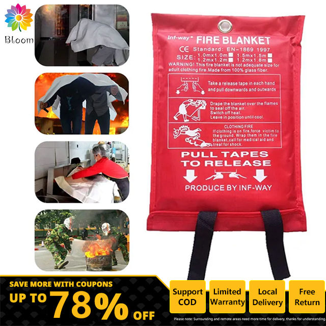 1.5M x 1.5M Sealed Fire Blanket Thickened Home Safety Lighting Fire ...