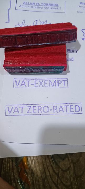 VAT EXEMPT VAT ZERO RATED STAMP | Lazada PH