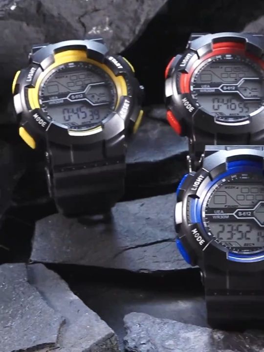 Digital watch tactical wristwatch shock resistant watch for men ...