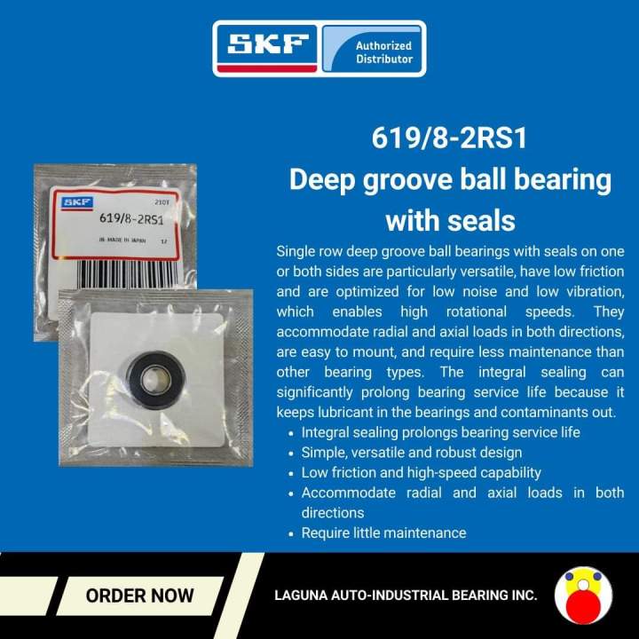 SKF 619/8-2RS1 Deep Groove Ball Bearing with seals | Lazada PH